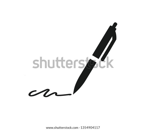 Pen Signature Icon Vector Stock Vector (Royalty Free) 1354904117