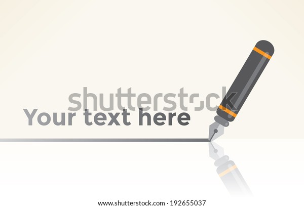 Pen Writing Line Reflection Copy Space Stock Vector (Royalty Free ...