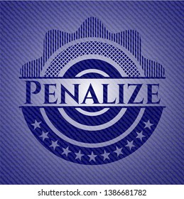 Penalize Badge Denim Background Vector Illustration Stock Vector ...