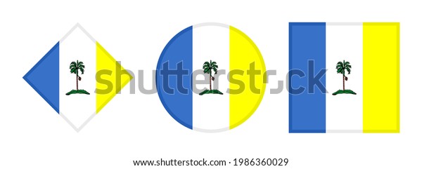 Penang Flag Icon Set Isolated On Stock Vector (Royalty Free) 1986360029
