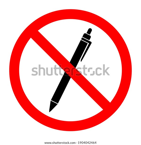 Pencil Ban Icon Pencil Prohibited Stop Stock Vector (Royalty Free ...
