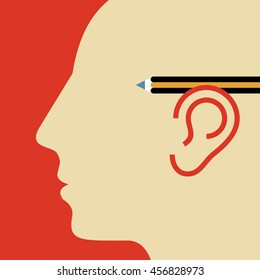 260 Pencil behind ear Images, Stock Photos & Vectors | Shutterstock