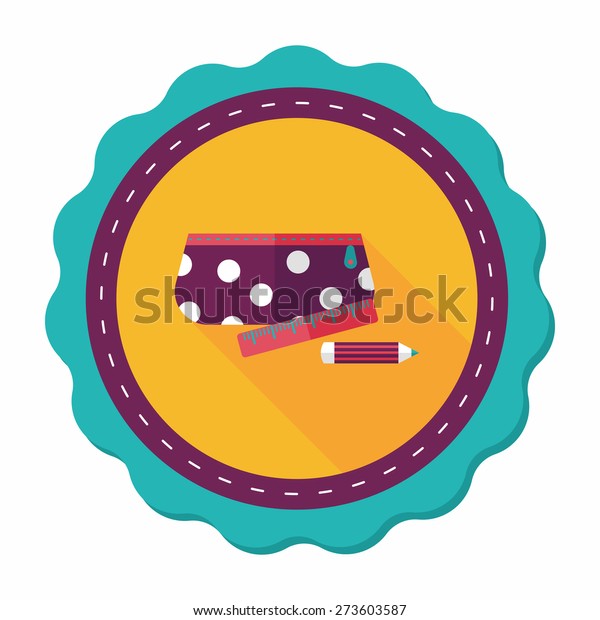 Pencil Box Flat Icon Long Shadoweps10 Stock Vector (Royalty Free ...