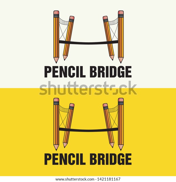 Pencil Bridge Logo Design Concept Modern Stock Vector (Royalty Free ...