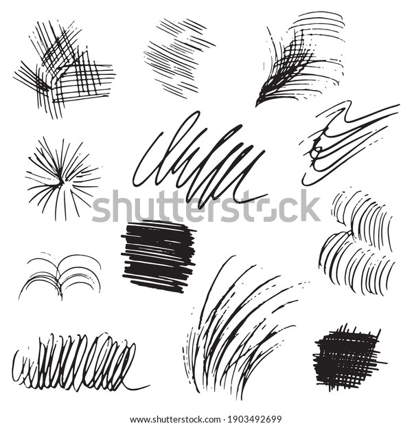 Pencil Brush Strokes Isolated On White Stock Vector (Royalty Free ...