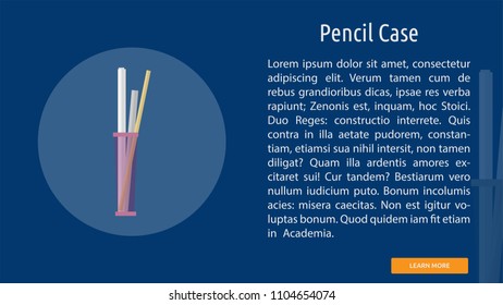 Pencil Case Banner Design Stock Vector (Royalty Free) 1104654074 ...