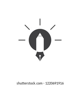 Pencil Draw Writer Light Idea Symbol Stock Vector (Royalty Free ...