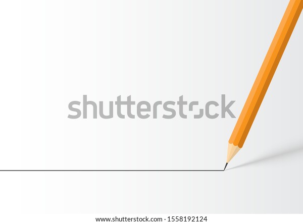 Pencil Drawing Straight Line On White: เวกเตอร์สต็อก (ปลอดค่าลิขสิทธิ์ ...