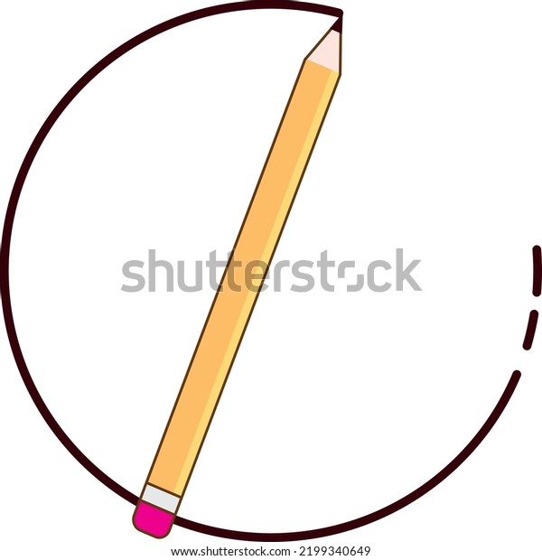 Pencil Drawing Wrapped Around Circle Eraser Stock Vector (Royalty Free ...