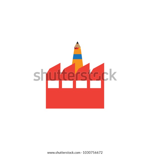 Pencil Factory Logo Icon Design Stock Vector (Royalty Free) 1030756672 ...