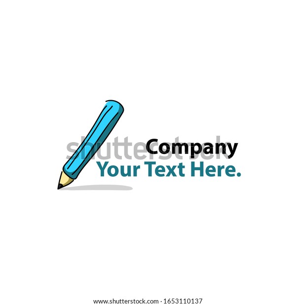 Pencil Hand Draw Logo Color Stock Vector (Royalty Free) 1653110137 ...