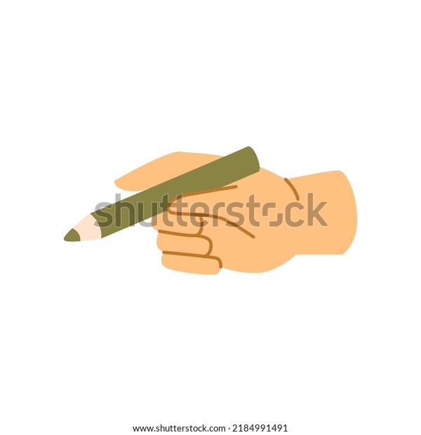 Pencil Hands Writing Drawing Using Office Stock Vector (Royalty Free ...