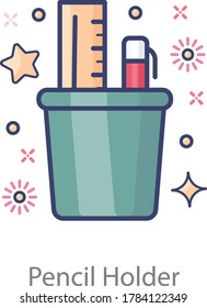 Pencil Holder Vector Icon Pencil Stand Stock Vector (Royalty Free ...