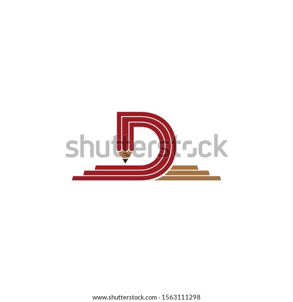 Pencil Letter D Vector Symbol Stock Vector (Royalty Free) 1563111298 ...