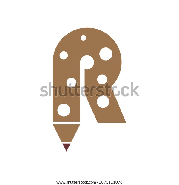 Pencil Letter R Vector Logo Template Stock Vector (Royalty Free ...