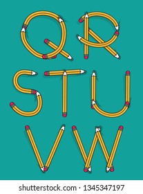 Pencil Letters Alphabet Vector Stock Vector (Royalty Free) 1345347194