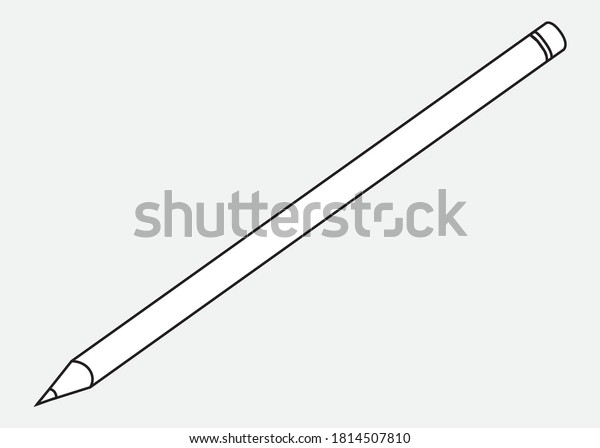 Pencil Line Vector Illustration Isolated On Stock Vector (Royalty Free ...