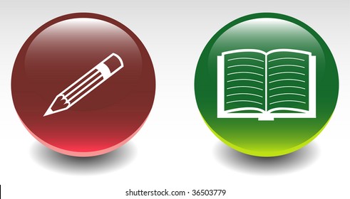 Pencil Notebook Sign Icons Stock Vector (Royalty Free) 36503779 ...