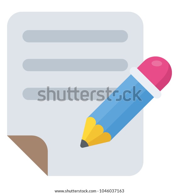Pencil Paper Flat Design Writing Concept Stock Vector (Royalty Free ...
