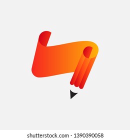 Pencil Paper Logo Design Stock Vector (Royalty Free) 1390390058 ...