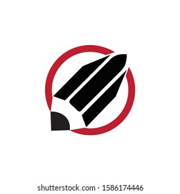 Pencil Pen Vector Logo Circle Design Stock Vector (Royalty Free ...
