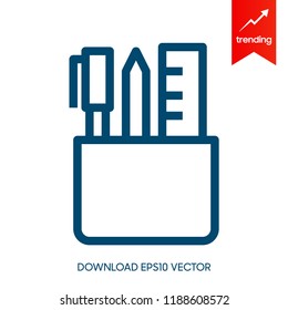 Pencil Pot Vector Line Icon Stock Vector (Royalty Free) 1188608572 ...