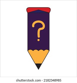 Pencil Question Mark Icon Illustration Template Stock Vector (Royalty ...