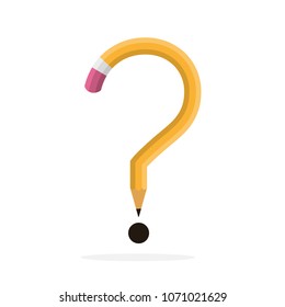 Pencil Question Mark Isolated Vector Illustration: vector de stock ...