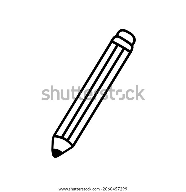Pencil Rubber Drawing Vector Illustration Doodle Stock Vector (Royalty ...