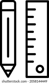 Pencil Scale Outline Vector Icon Design Stock Vector (Royalty Free ...