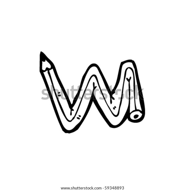 Pencil Shaped Drawing Letter W Stock Vector (Royalty Free) 59348893 ...