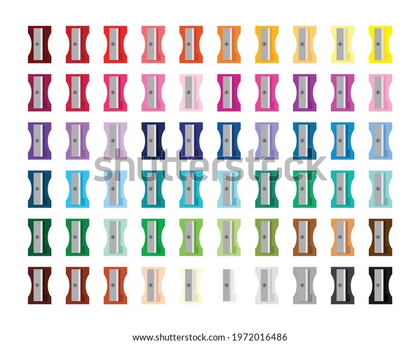 Pencil Sharpener Rainbow Set Art Tool Stock Vector (Royalty Free ...