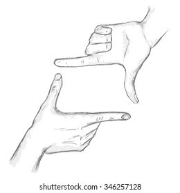 Pencil Sketch Two Hands Hands Catching: vector de stock (libre de ...