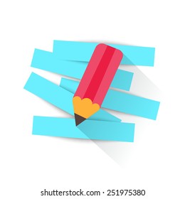 Pencil Strips Paper Message Vector Illustration Stock Vector (Royalty ...