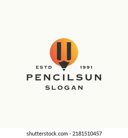 Pencil Sun Logo Icon Design Template Stock Vector (Royalty Free ...