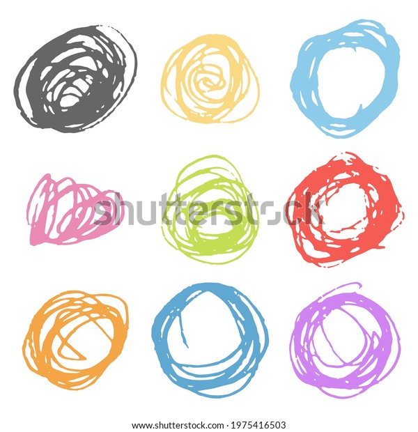 Pencil Swirl Vector Set Isolated On Stock Vector (Royalty Free ...