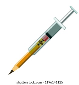 Pencil Syringe Injector Stock Vector (Royalty Free) 1196141125 ...