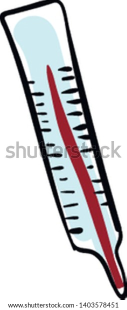 Pencil Thermometer Marked Graduations Containing Mercury Stock Vector ...