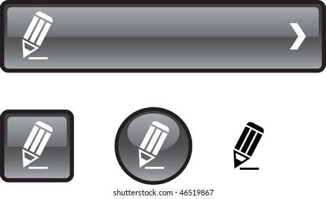 Pencil Web Buttons Vector Illustration Stock Vector (Royalty Free ...
