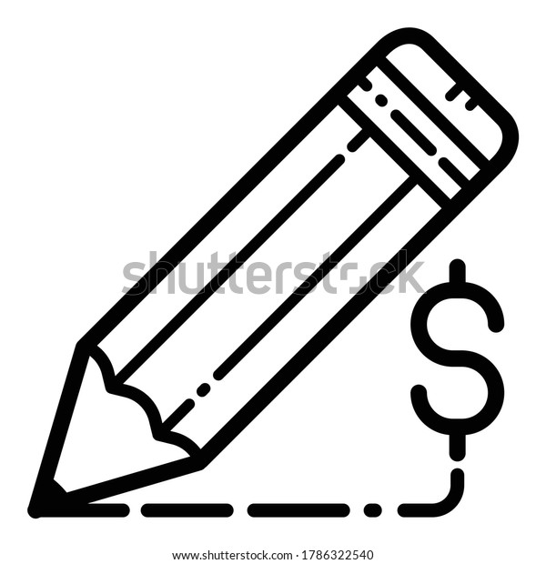 Pencil Write Finance Idea Flat Icon Stock Vector (Royalty Free ...