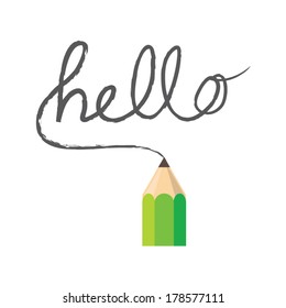 Pencil Writing Word Hello Stock Vector (Royalty Free) 178577111 ...