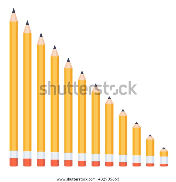Pencils Different Lengths Arranged Order Decreasing Stock Vector ... Pencils Different Lengths Arranged Order Decreasing Stock Vector ...