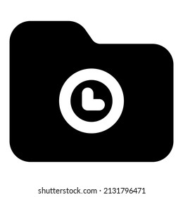 Pending Folder Icon Black Color Stock Vector (Royalty Free) 2131796471 ...