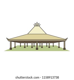 Pendopo Vector One Form Javanese Culture Stock Vector (Royalty Free ...