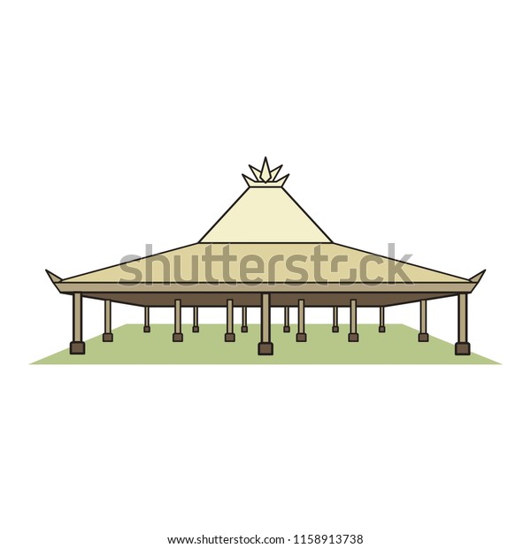 Pendopo Vector One Form Javanese Culture: เวกเตอร์สต็อก (ปลอดค่า ...
