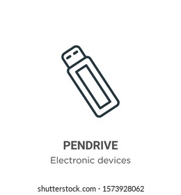 Pendrive Outline Vector Icon Thin Line Stock Vector (Royalty Free ...