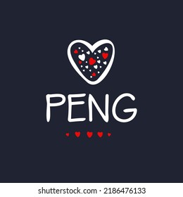 Peng Calligraphy Name Vector Illustration Stock Vector (Royalty Free ...