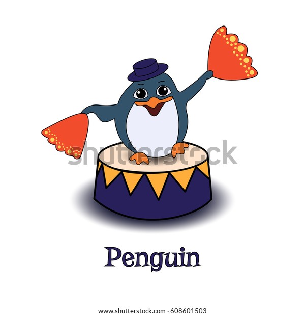 Penguin Acts Circus Vector Illustration On Stock Vector (Royalty Free ...