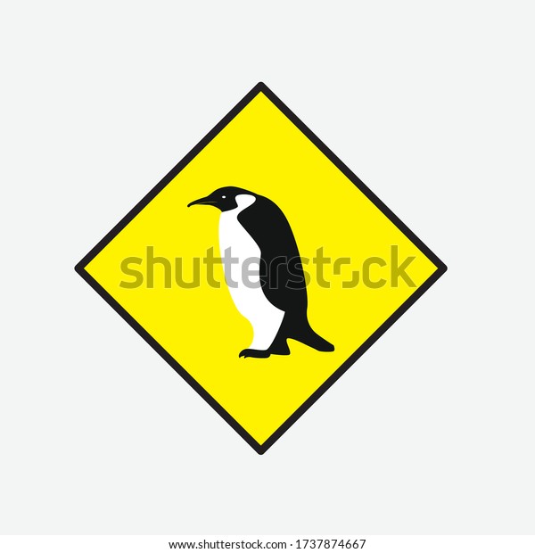 Penguin Traffic Signs Black Vector Stock Vector (Royalty Free ...