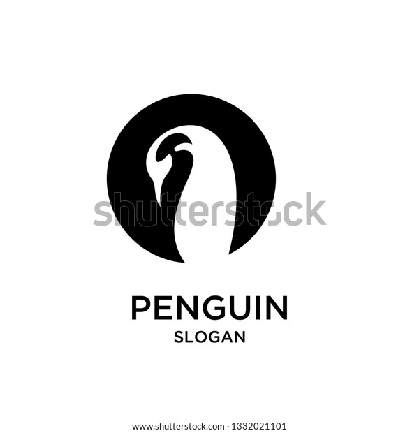 Penguin Walk Shield Circle Logo Icon Stock Vector (Royalty Free ...